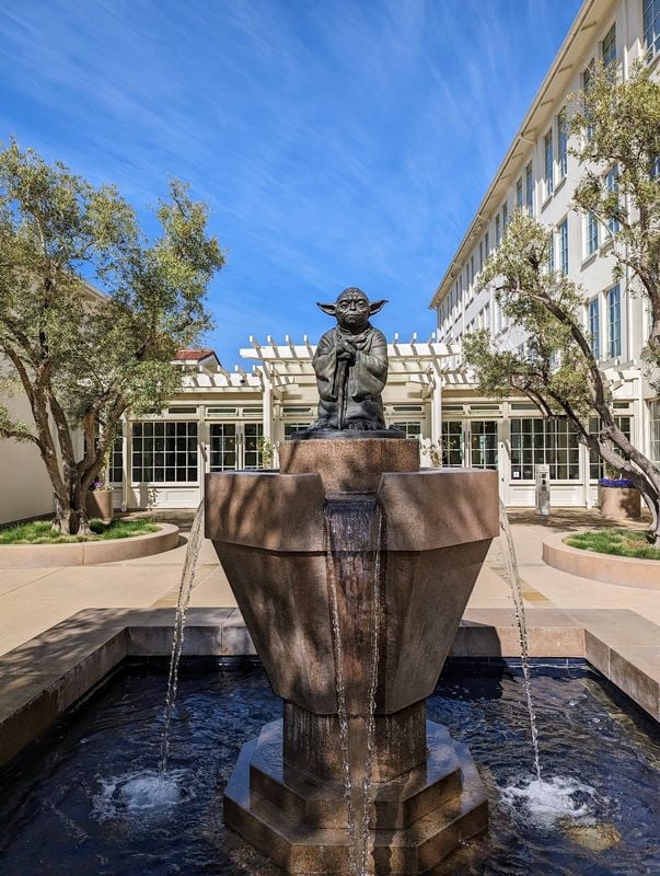 Yoda Fountain - Bronze fountain at Letterman Digital Arts Center, San ...